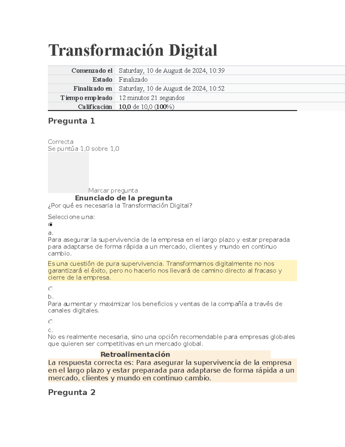Examen Unidad 1: Transformación Digital y su Impacto - Studocu Examen Unidad 1: Transformación Digital y su Impacto - Studocu
