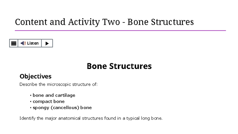 Bone Structures and Microscopic Anatomy: A Study Guide (BIO 101) - Studocu