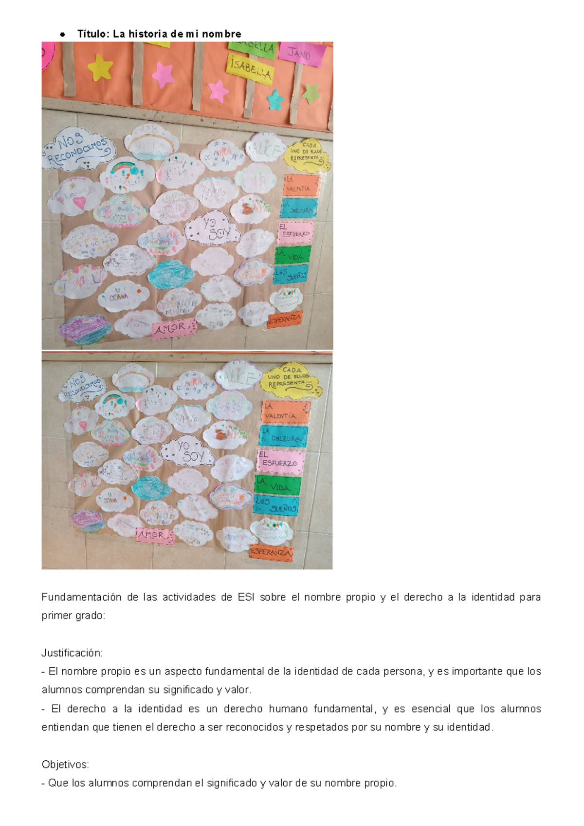 ESI - La Historia de Mi Nombre y el Derecho a la Identidad en 1er Grado ...