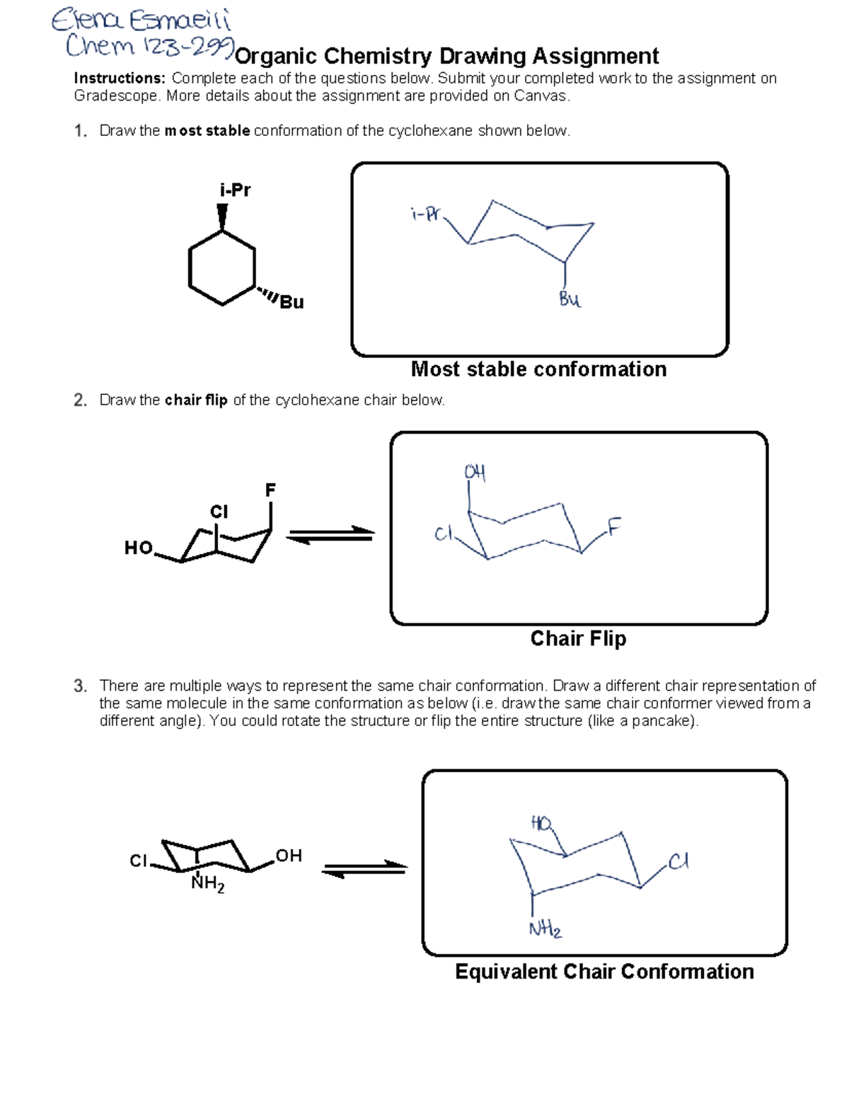 CHEM 123 Organic Chemistry Drawing Assignment Instructions - Studocu
