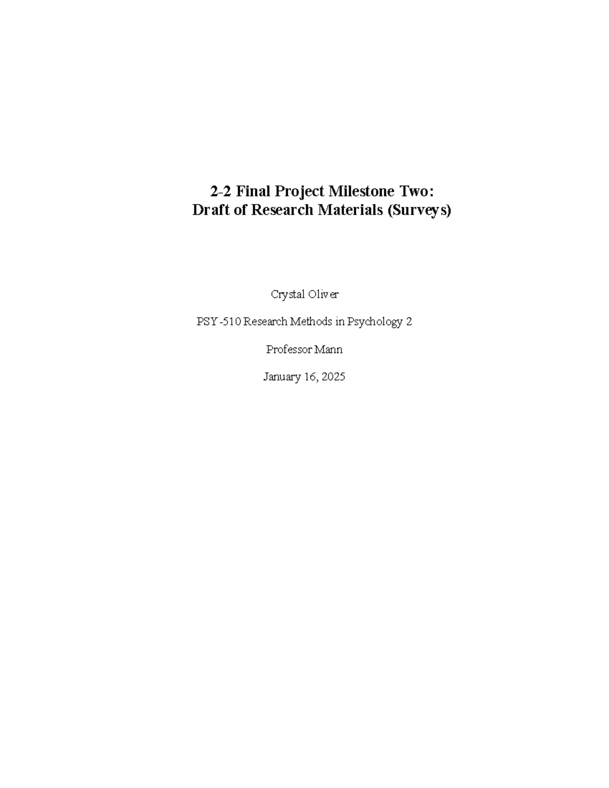 PSY-510 Final Project Milestone Two: Survey Draft on Social Media & Self-Esteem - Studocu