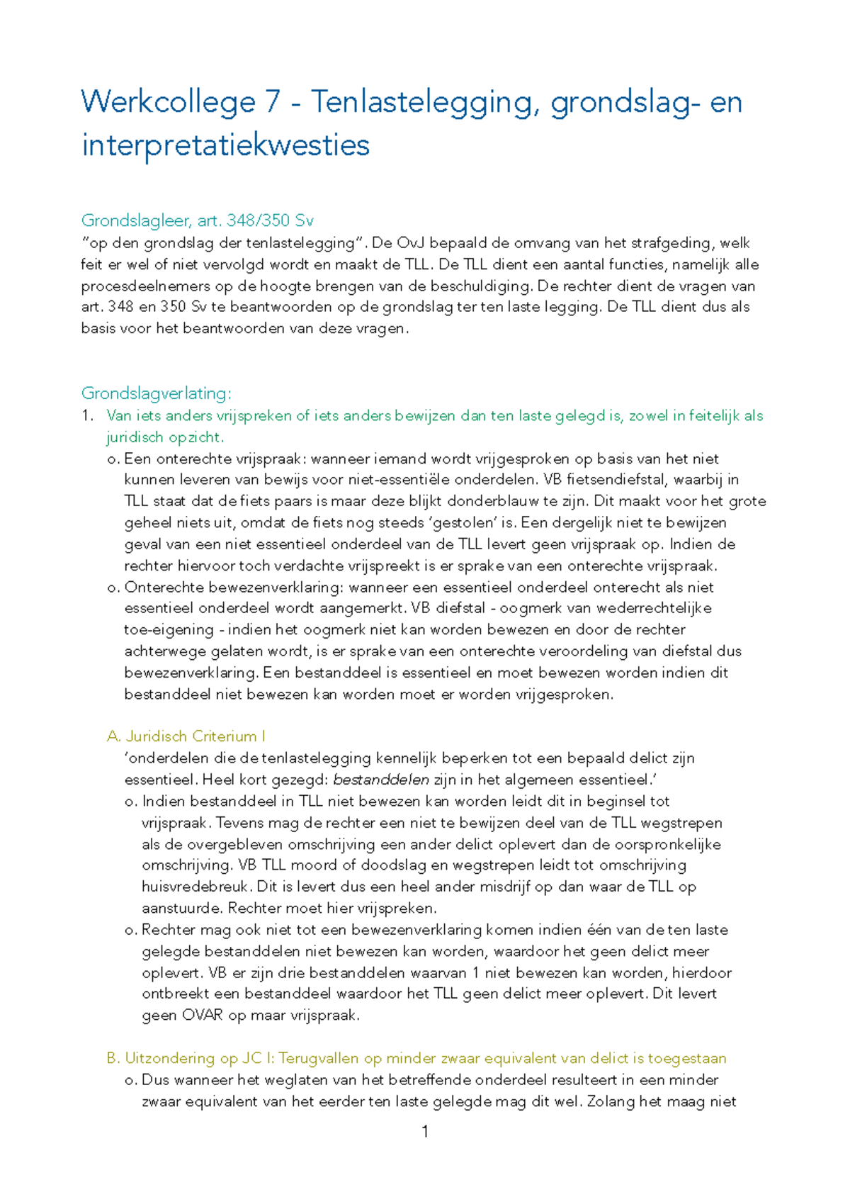 WC SPR 7 - Grondslag en tenlastelegging in strafrechtelijke zaken ...