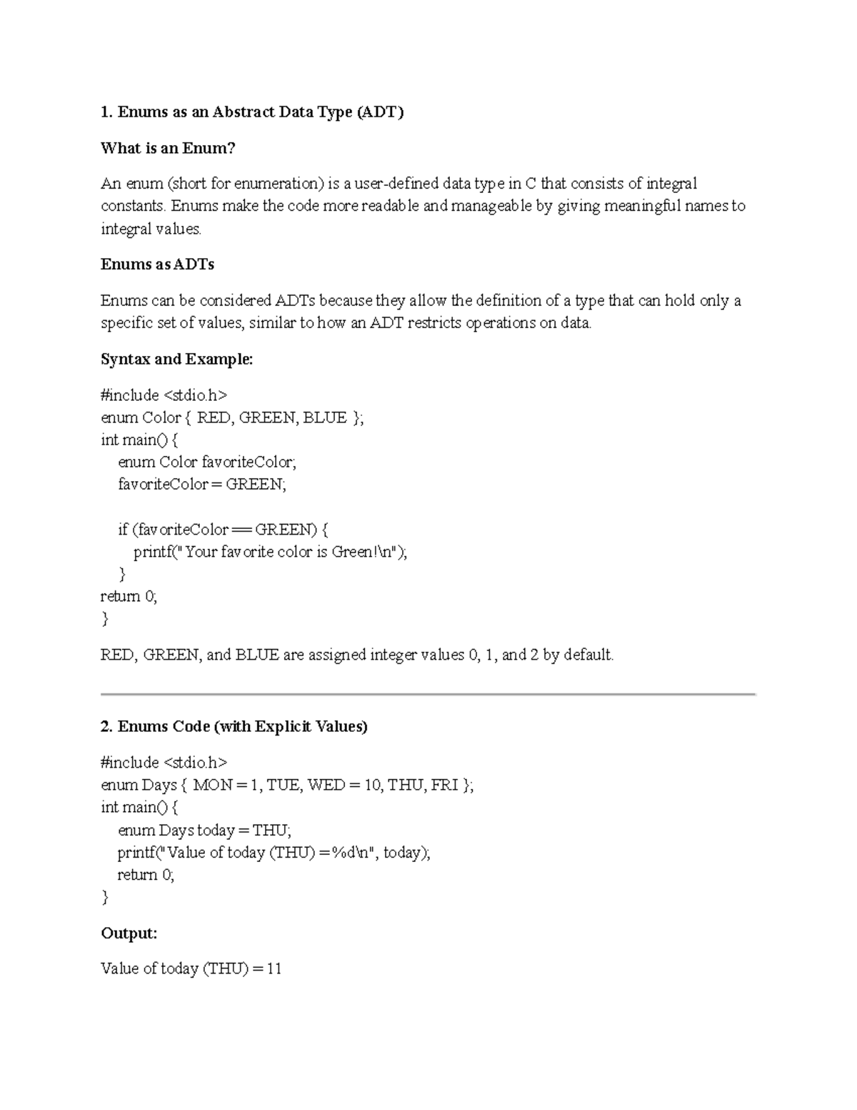 Module 5: Enums, Preprocessor, and Structs in C Programming - Studocu