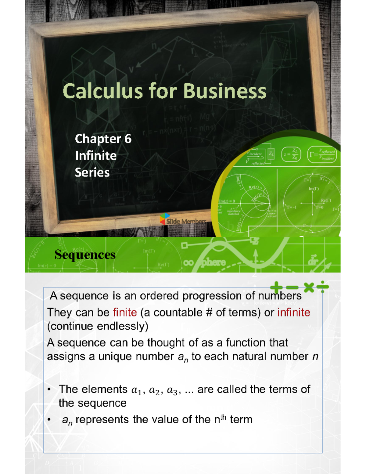 Calculus for Business: Chapter 6 - Infinite Series & Sequences - Studocu