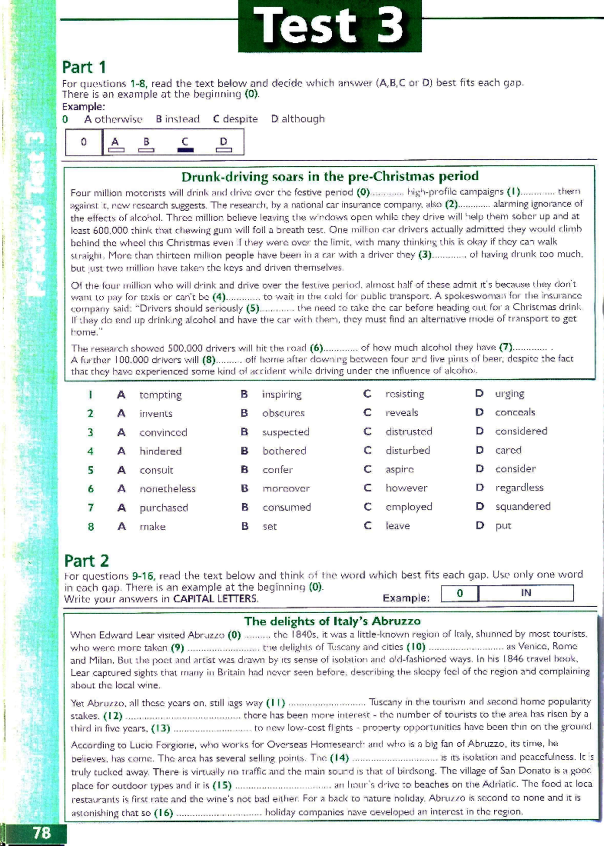 CAE Practice Test 3 - Reading and Use of English 2015 Exam - Studocu