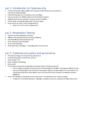 Sample Exam - Cybersecurity - 32548-48730, Cybersecurity, Autumn 2024 ...