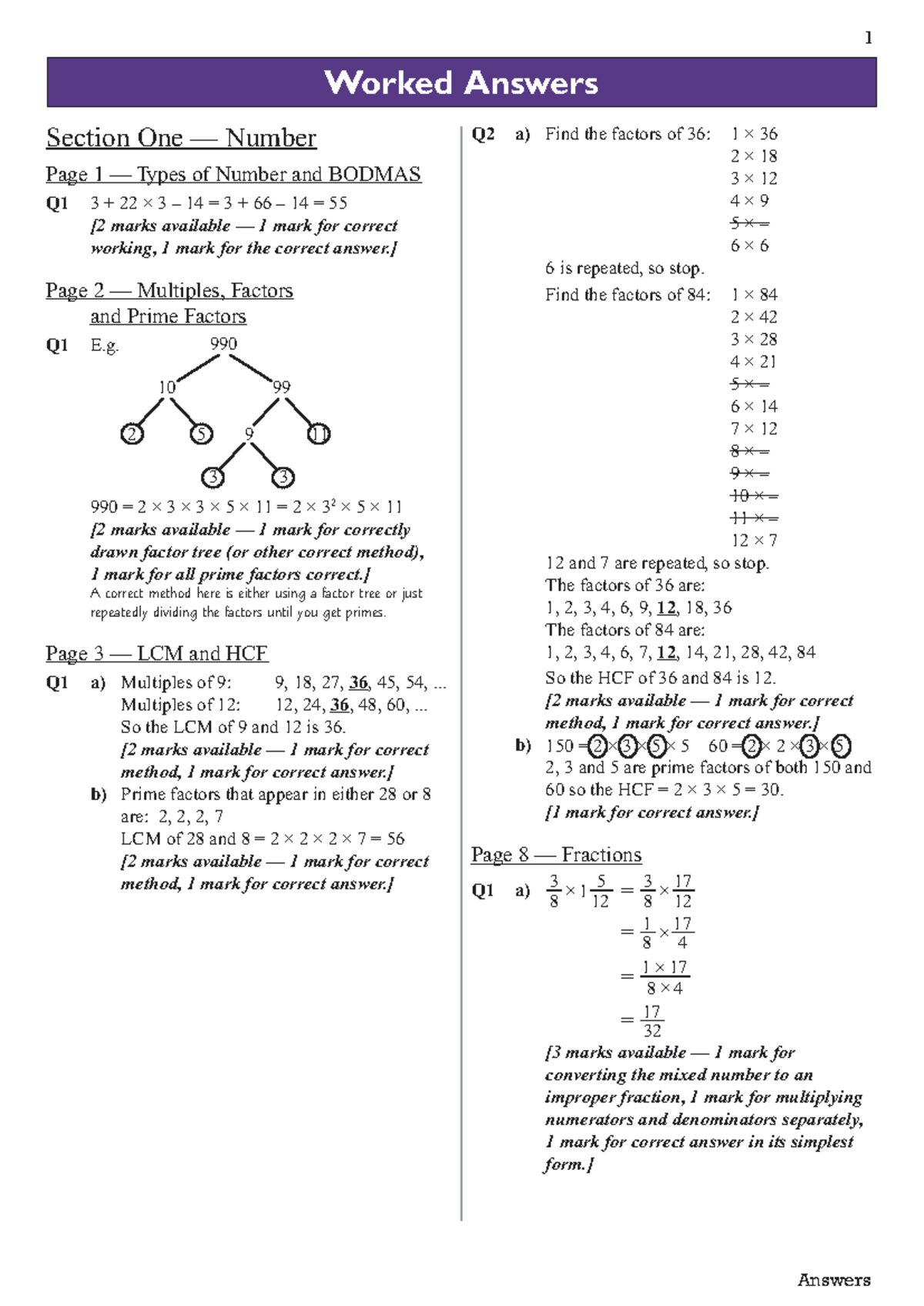 CGP Math GCSE Practice Answers: Worked Solutions and Explanations - Studocu