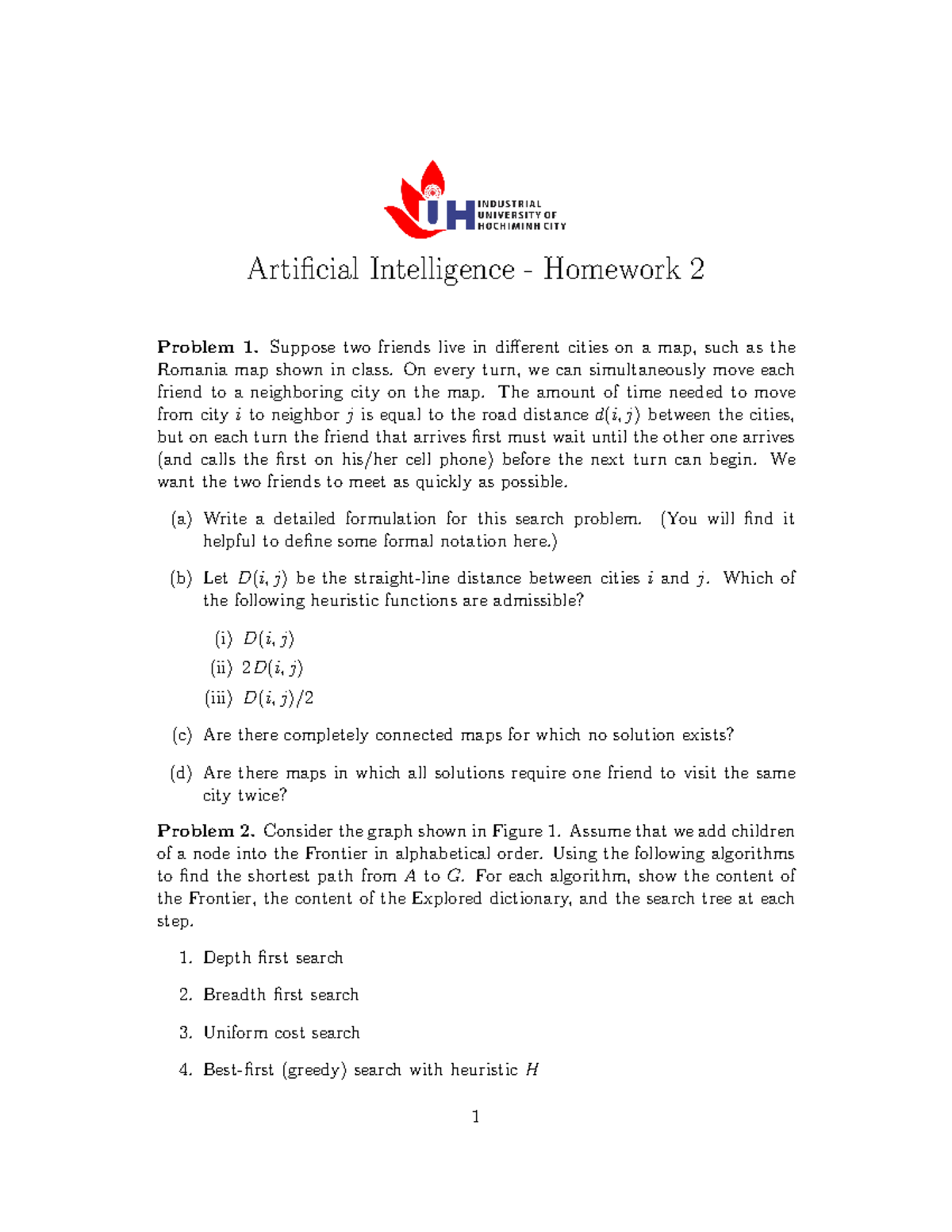 Iuh AI - Homework 2: Search Problem Formulation & Pathfinding ...