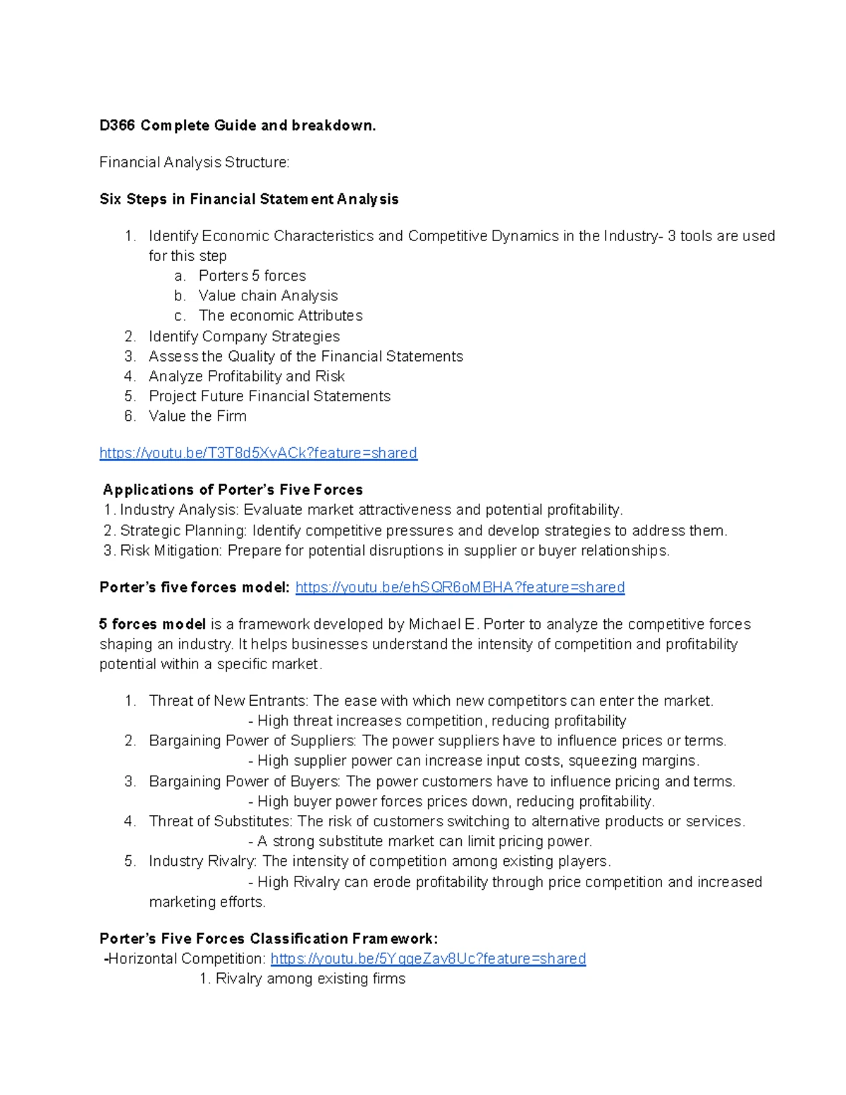 D366 Comprehensive Financial Analysis Guide and Breakdown - Studocu
