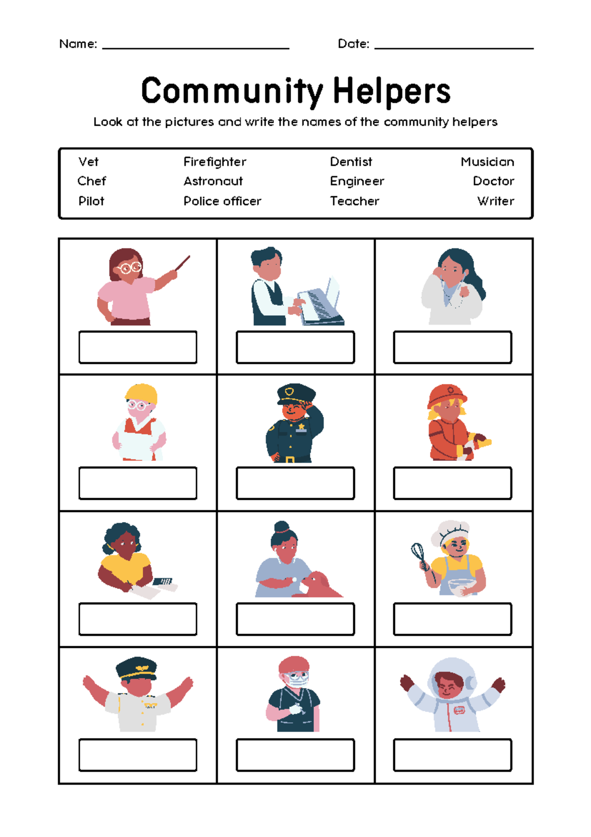 Community Helpers Worksheet - Inclusión Educativa - Community Helpers ...