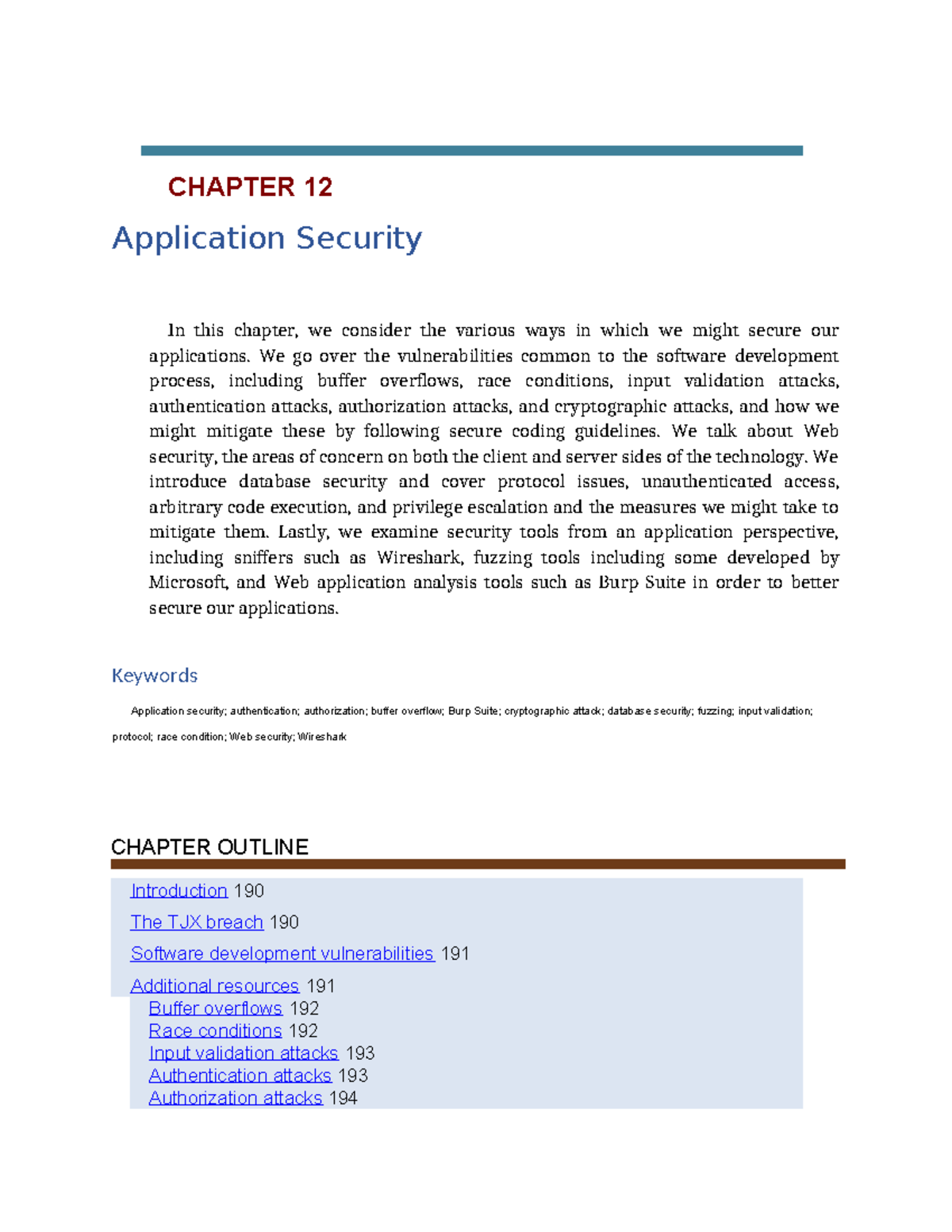 Chapter 12 Application Security Vulnerabilities And Mitigation