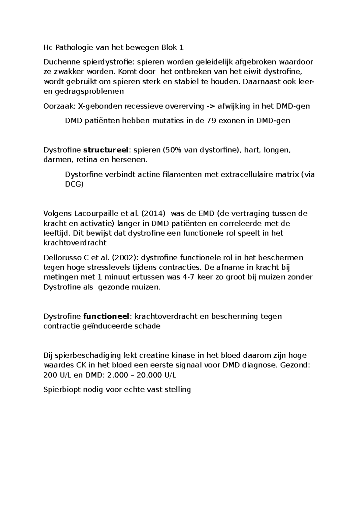 Hc Pathologie van het Bewegen Blok 1: Duchenne Spierdystrofie en ACL ...