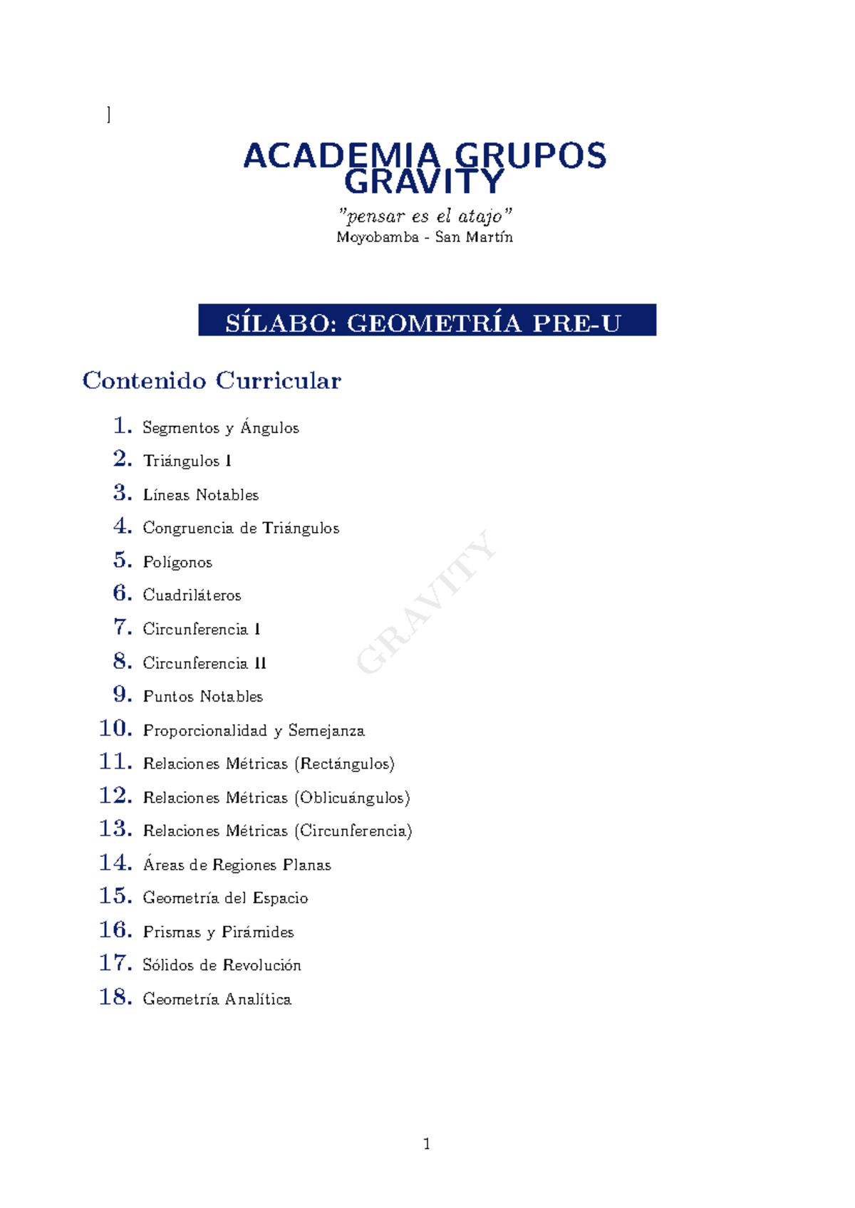 SÍLABO: CALCULO DIFERENCIAL - ACADEMIA GRUPOS GRAVITY - Studocu