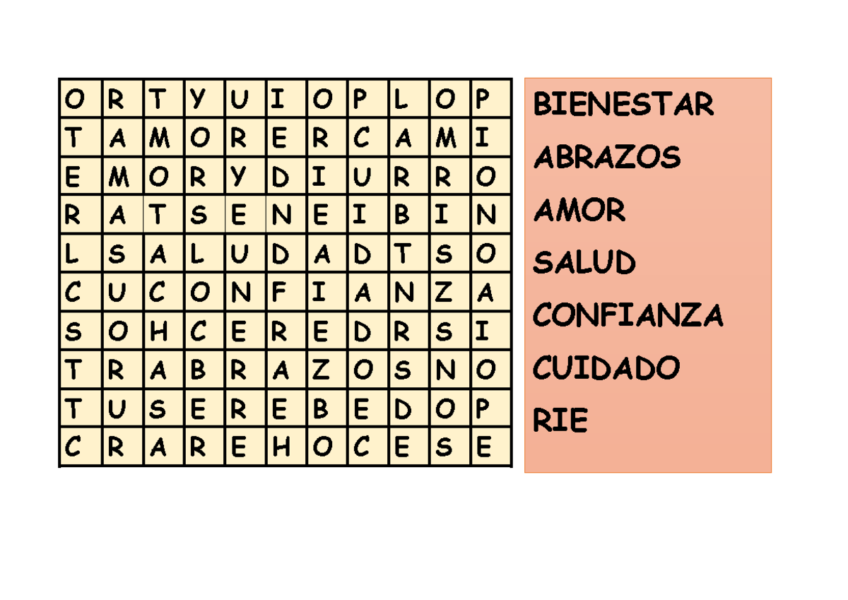 SOPA DE Letras Tutoria - Problemas de Aprendizaje y Orientación ...