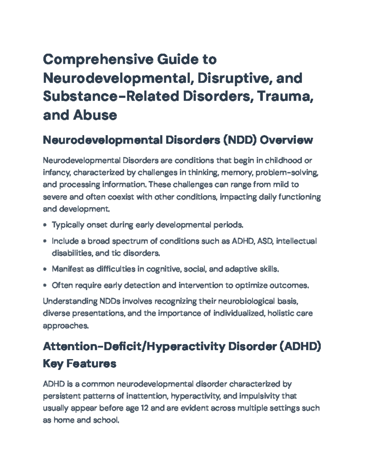 Comprehensive Guide to Neurodevelopmental & Behavioral Disorders (NDD ...