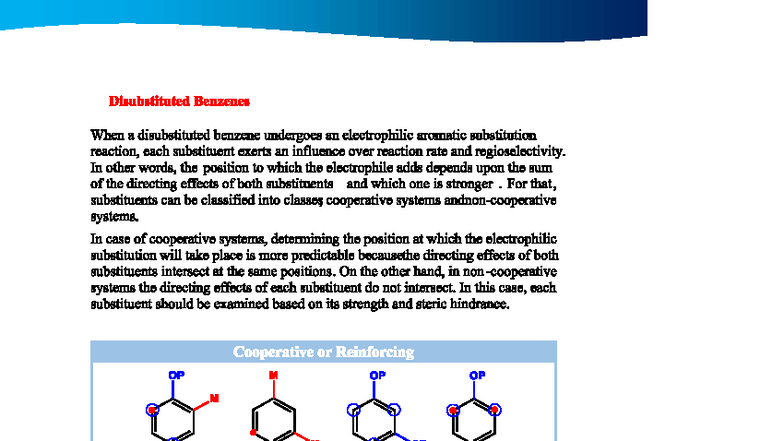 Electrophilic Aromatic Substitution in Disubstituted Benzenes - Studocu