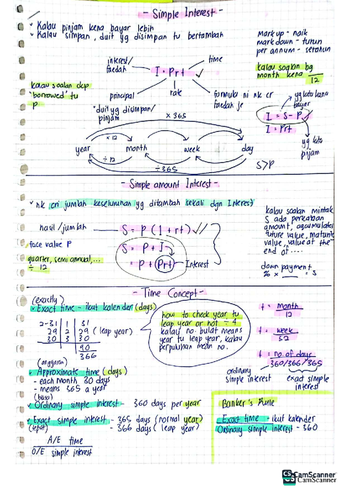 MAT112 Simple Interest and Financial Concepts Notes - Studocu