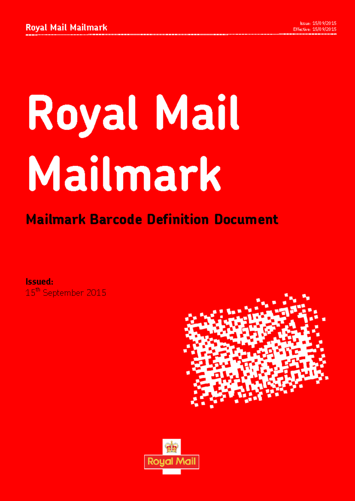 Royal Mail Mailmark Barcode Definition Document (Sept 2015) - Studocu