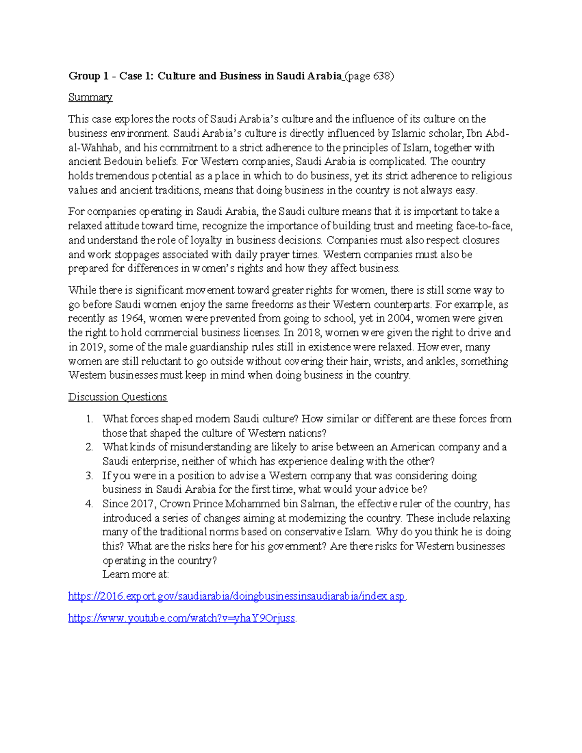 Case Studies for Group Presentation IBI101: Cultural Insights and Strategies - Studocu