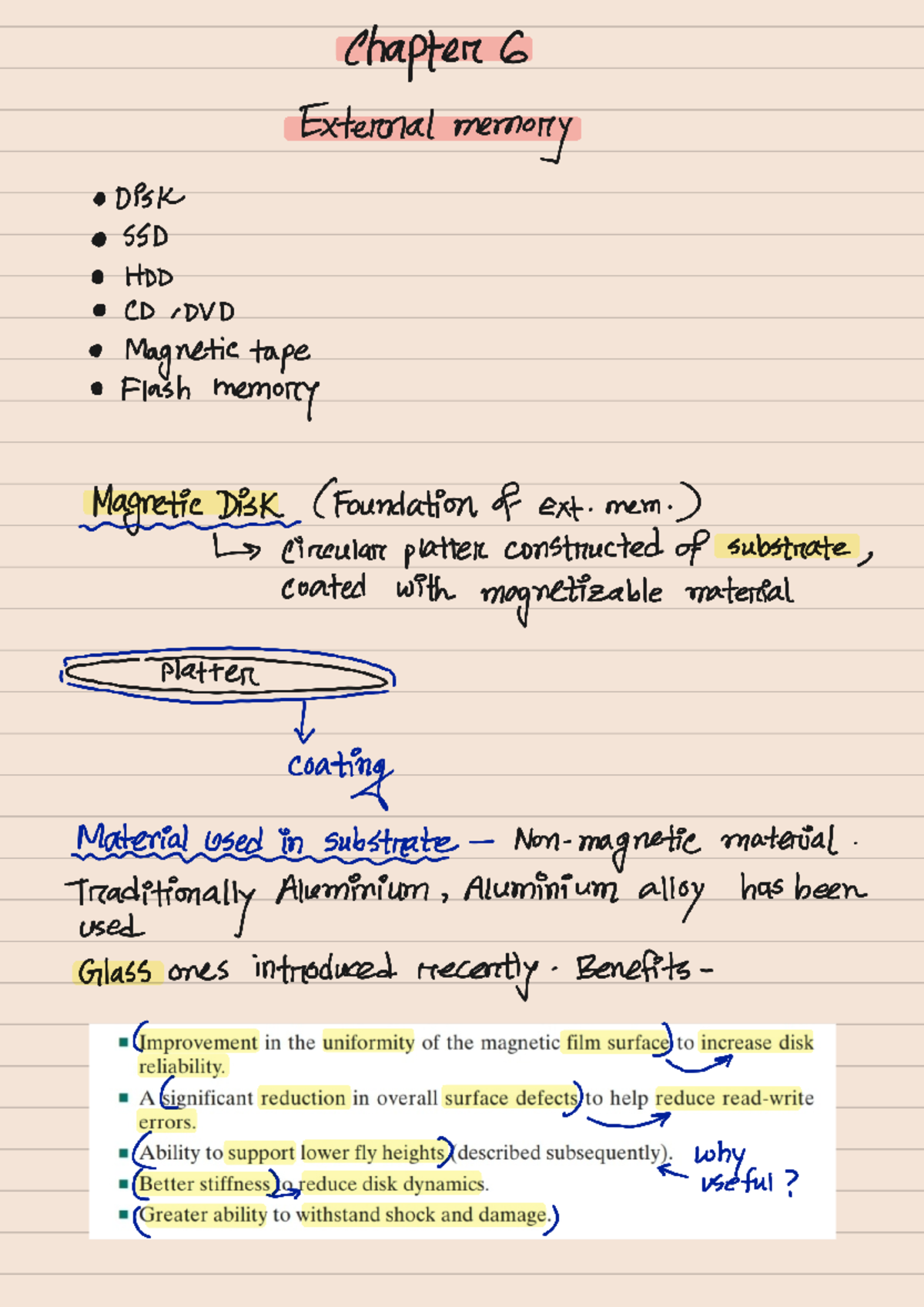 Chapter 6: External Memory - Magnetic Disks, SSDs, and HDDs - Studocu