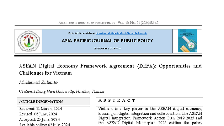 ASEAN Digital Economy Framework Agreement (DEFA): Vietnam's ...