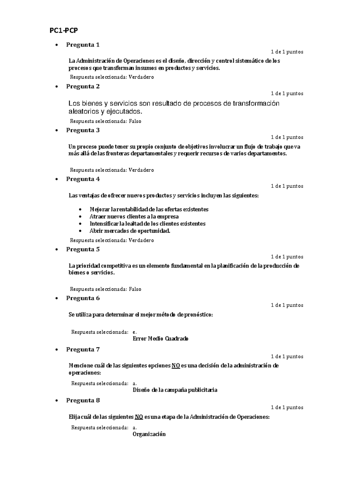 PCP Final Exam: Administración de Operaciones y Estrategias de ...