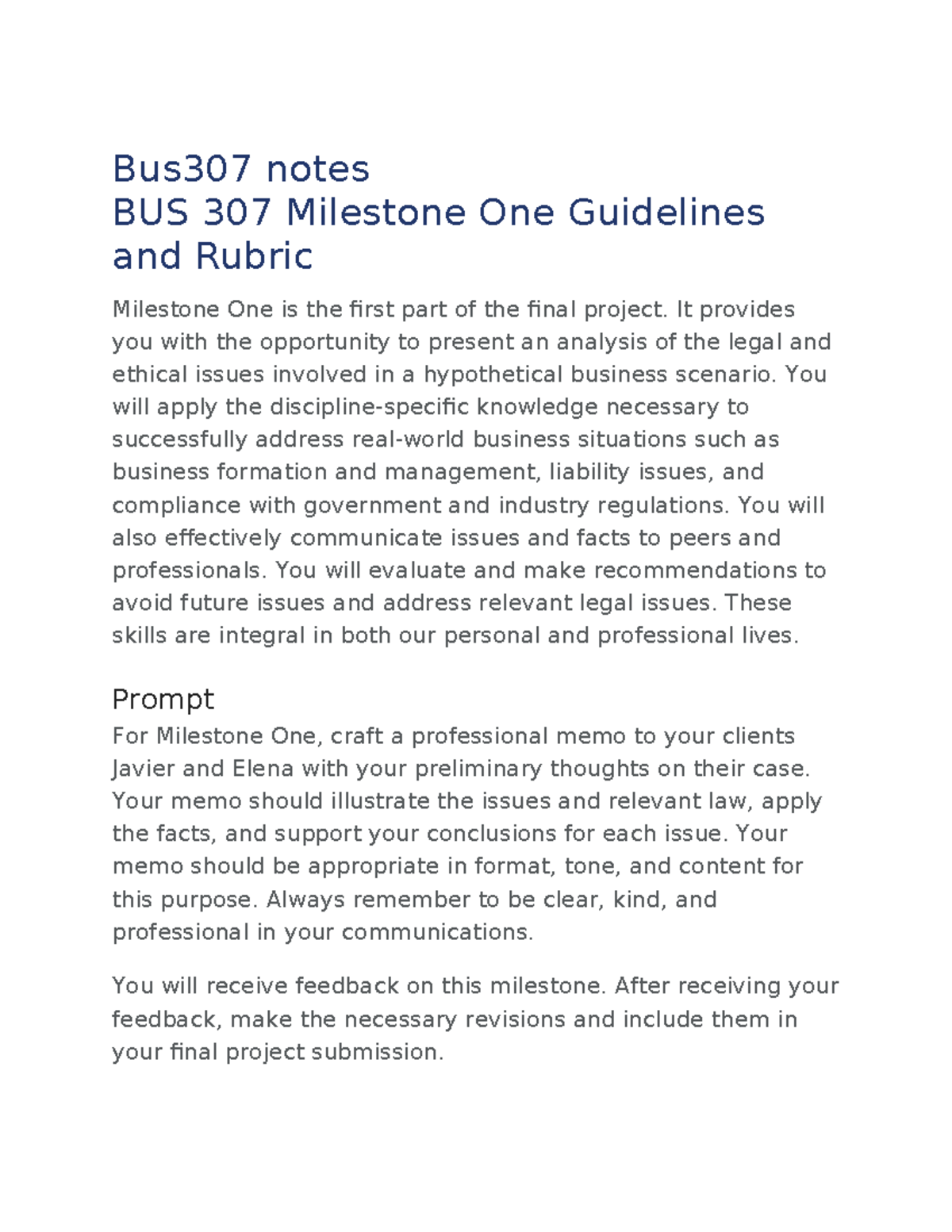 BUS 307 Milestone One: Legal and Ethical Analysis for Javier's Salsa ...