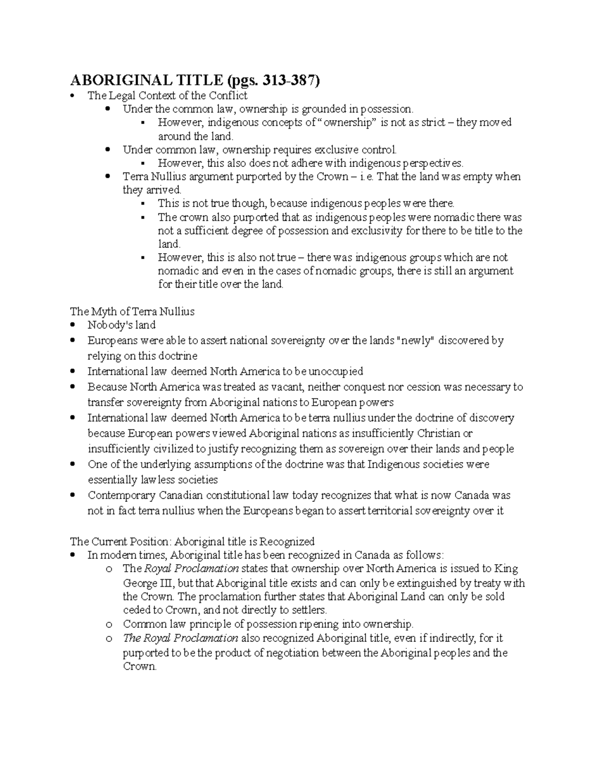 Aboriginal Title and Property Rights: Legal Context and Implications ...
