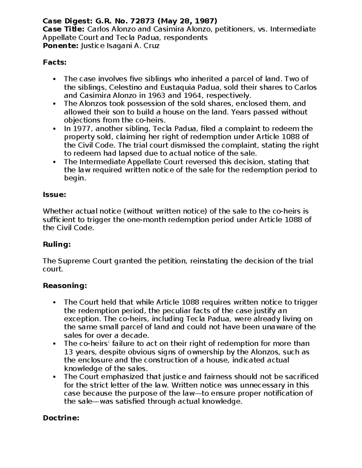 Case Digest: Alonzo vs. Intermediate Appellate Court, G.R. No. 72873 ...