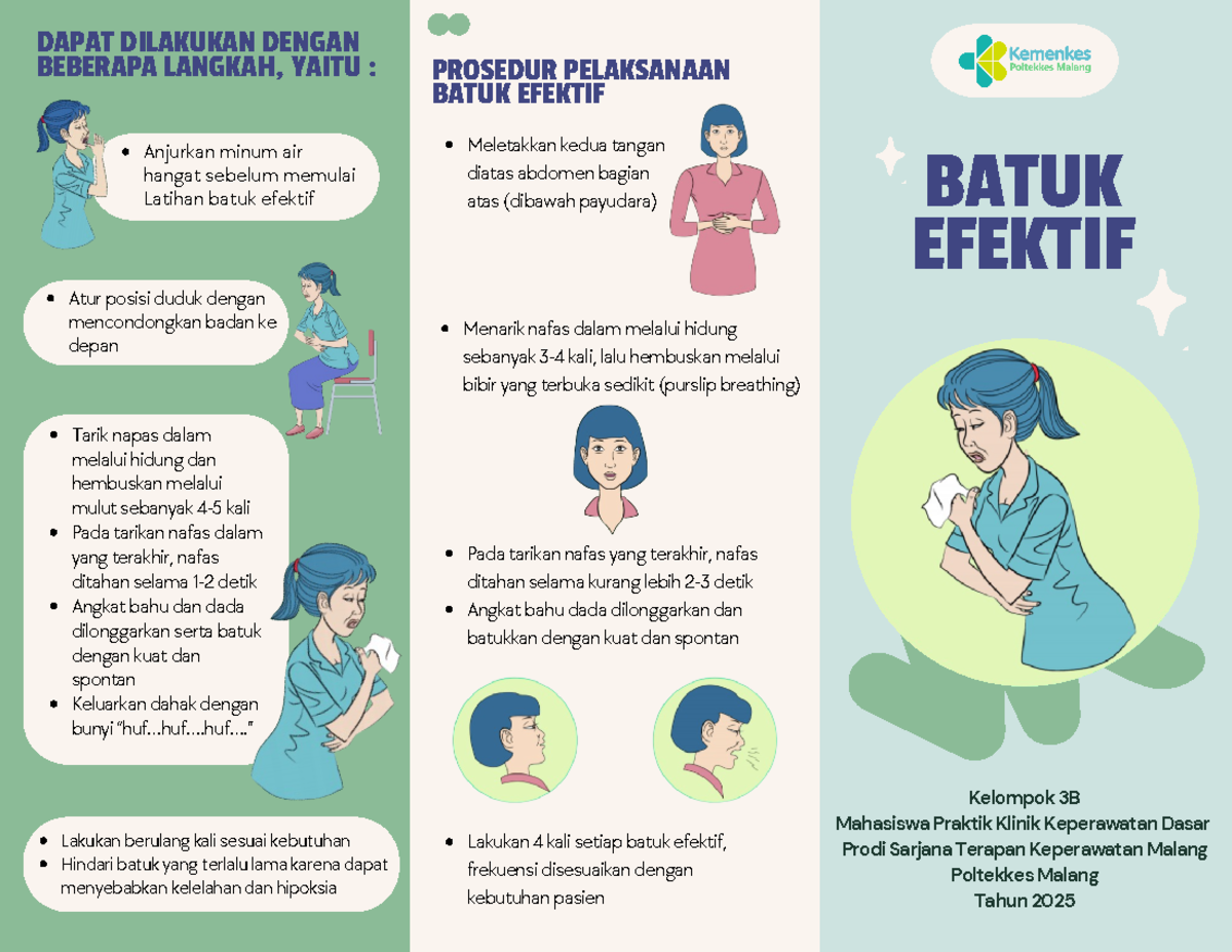 Leaflet MGG 3: Prosedur Batuk Efektif untuk Praktik Keperawatan - Studocu