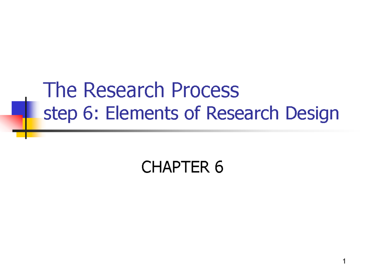 Research Designs - Lecture Notes on Elements of Design 6 - Studocu