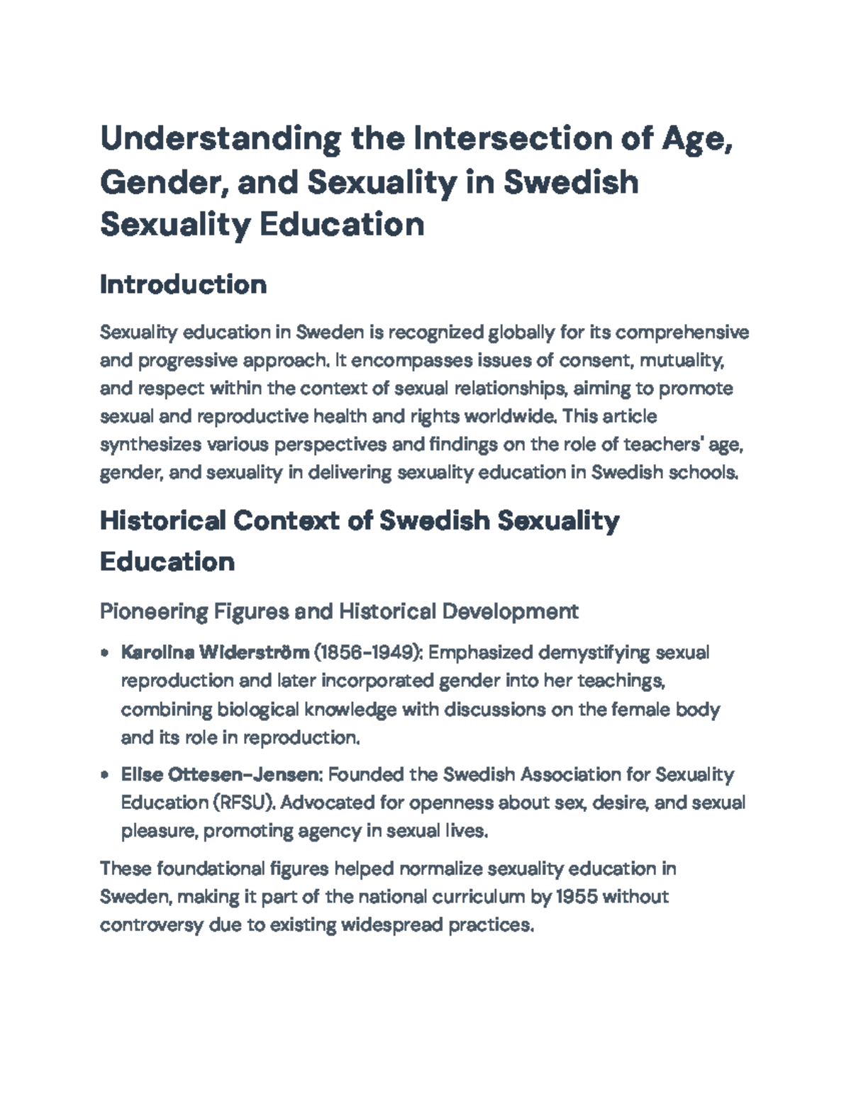 Exploring Age, Gender, and Sexuality in Swedish Sex Ed: Insights ...