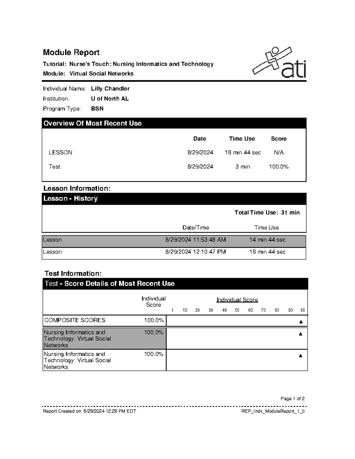 Individual Module Report - Nursing Informatics & Technology (BSN) - Studocu