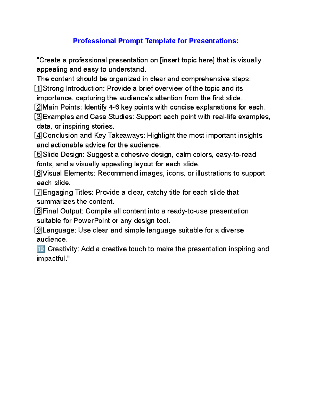 Professional Presentation Template: Engaging & Clear Steps - Studocu