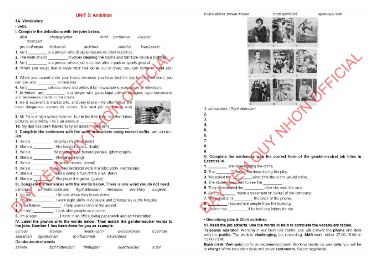 Unit 5 Exercises - Review and Practice Materials - Studocu