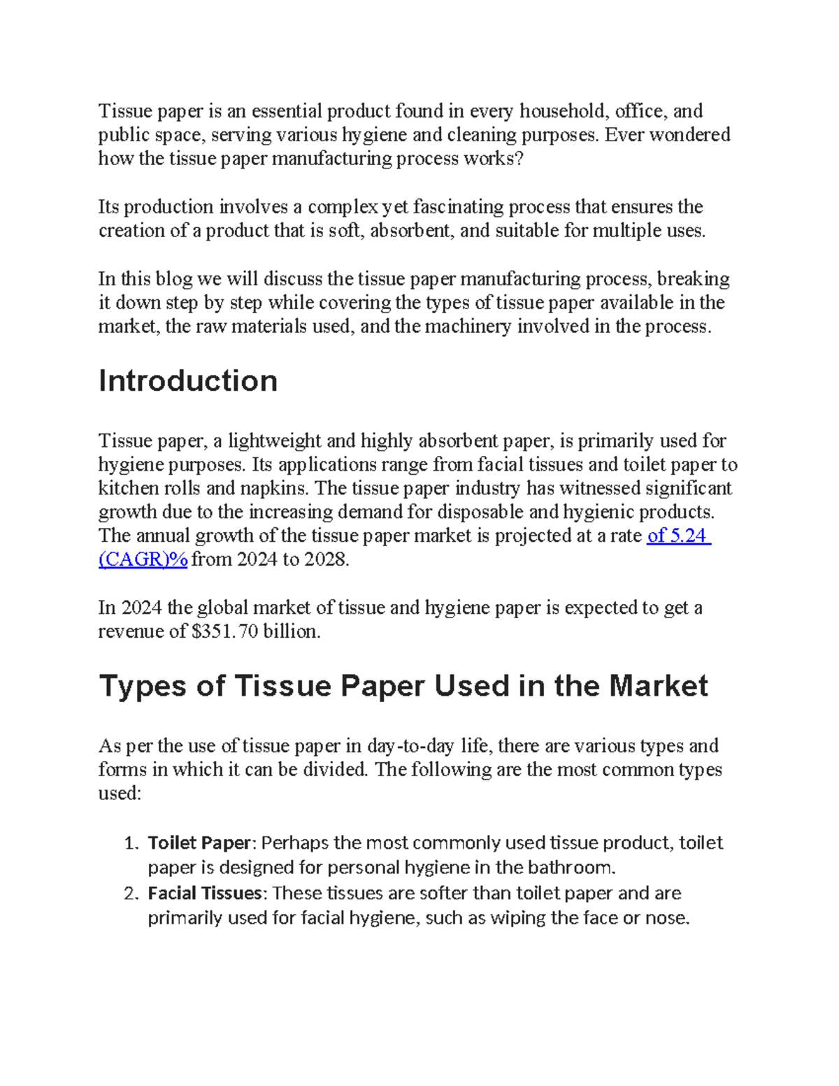 Tissue paper - Ever wondered how the tissue paper manufacturing process ...