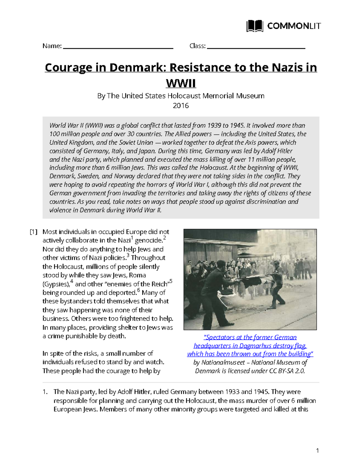 Courage in Denmark: Resistance to Nazis During WWII (HIST 101) - Studocu