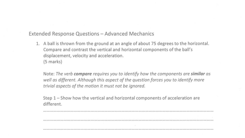 Advanced Mechanics 1 - Extended Response Questions - Studocu