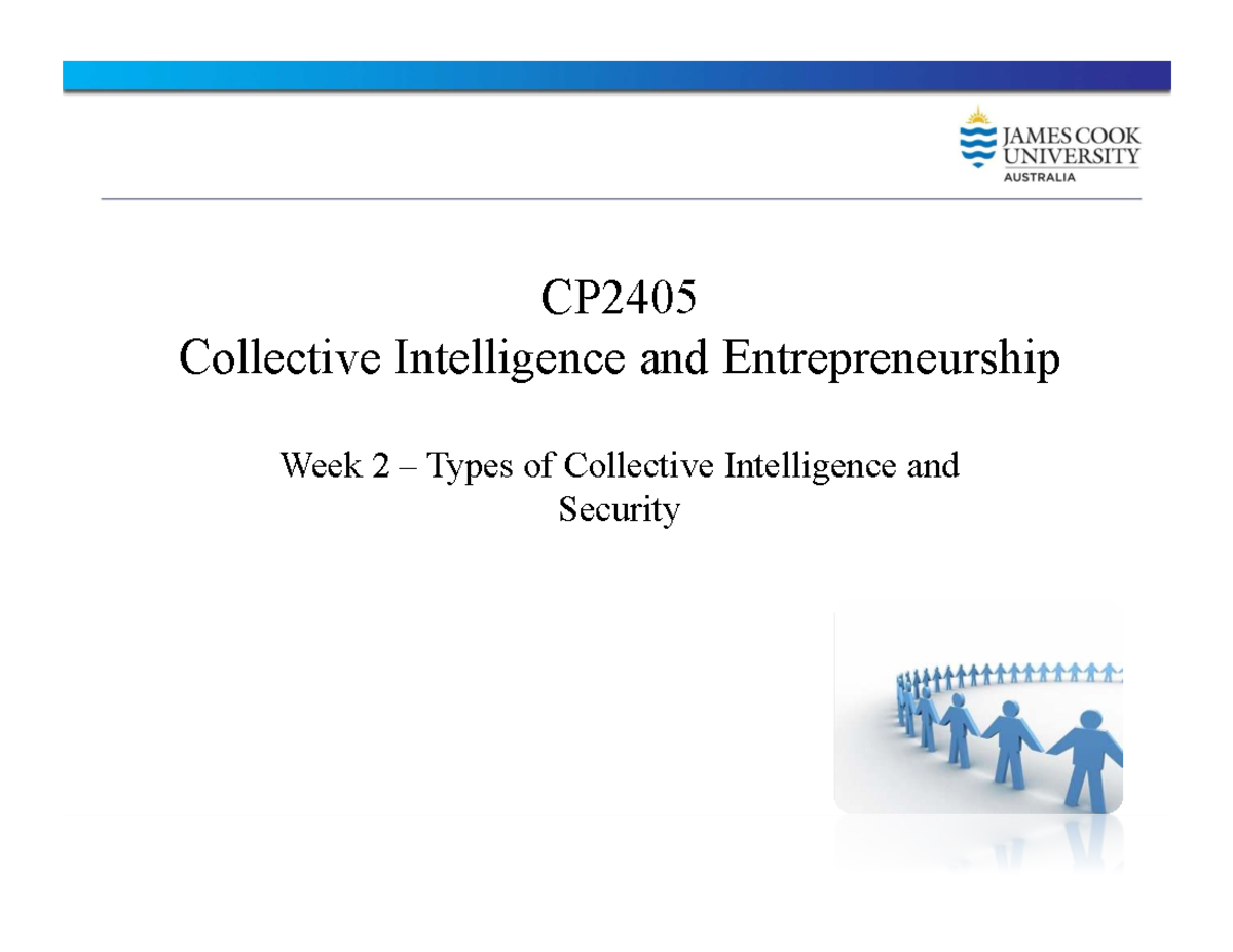CP2405 Collective Intelligence & Entrepreneurship: Week 2 Insights ...