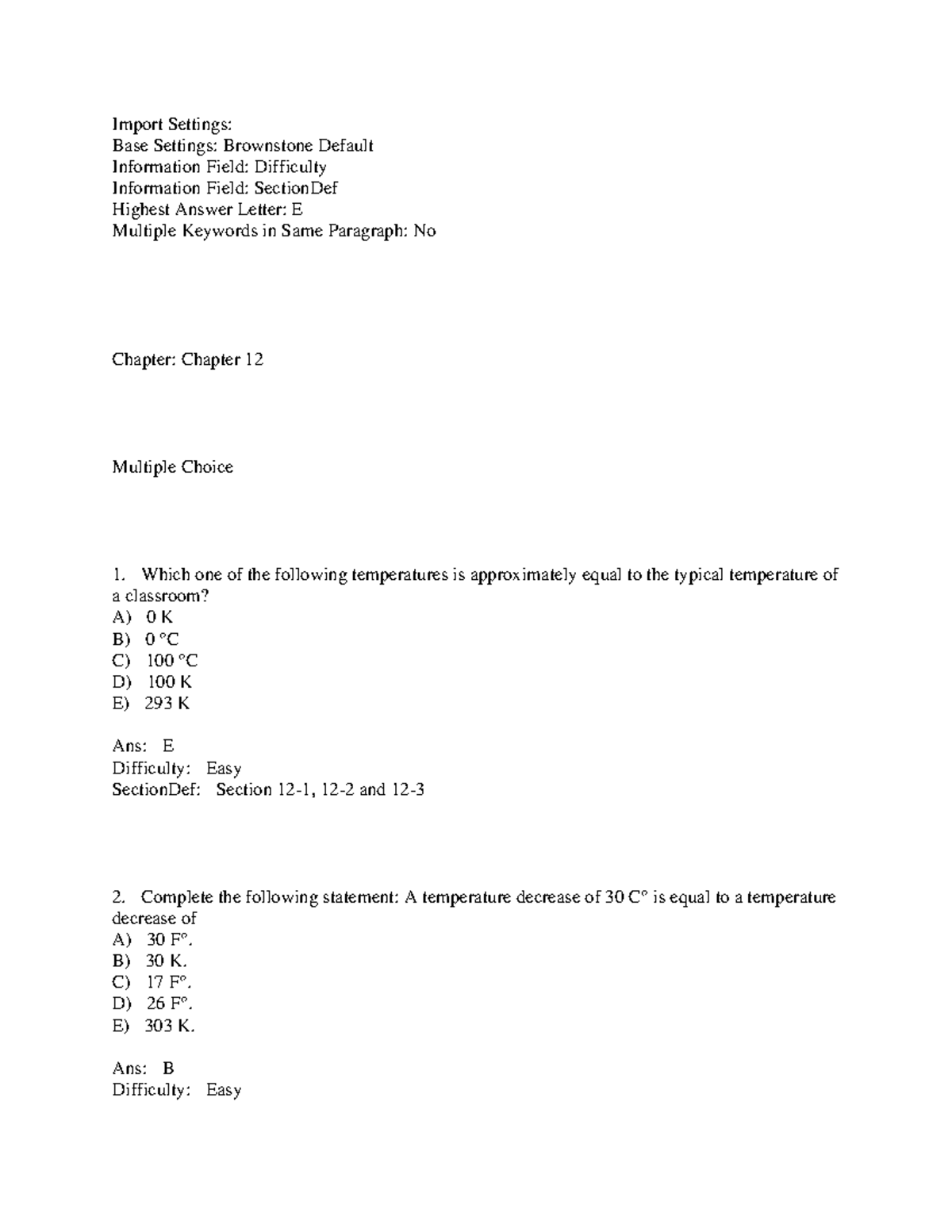 Chapter 12 Test Bank and Answers - Import Settings: Base Settings ...