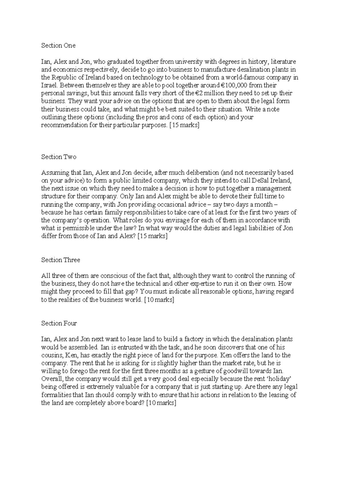 Case Study: Business Formation & Management Structure Options for DeSal ...