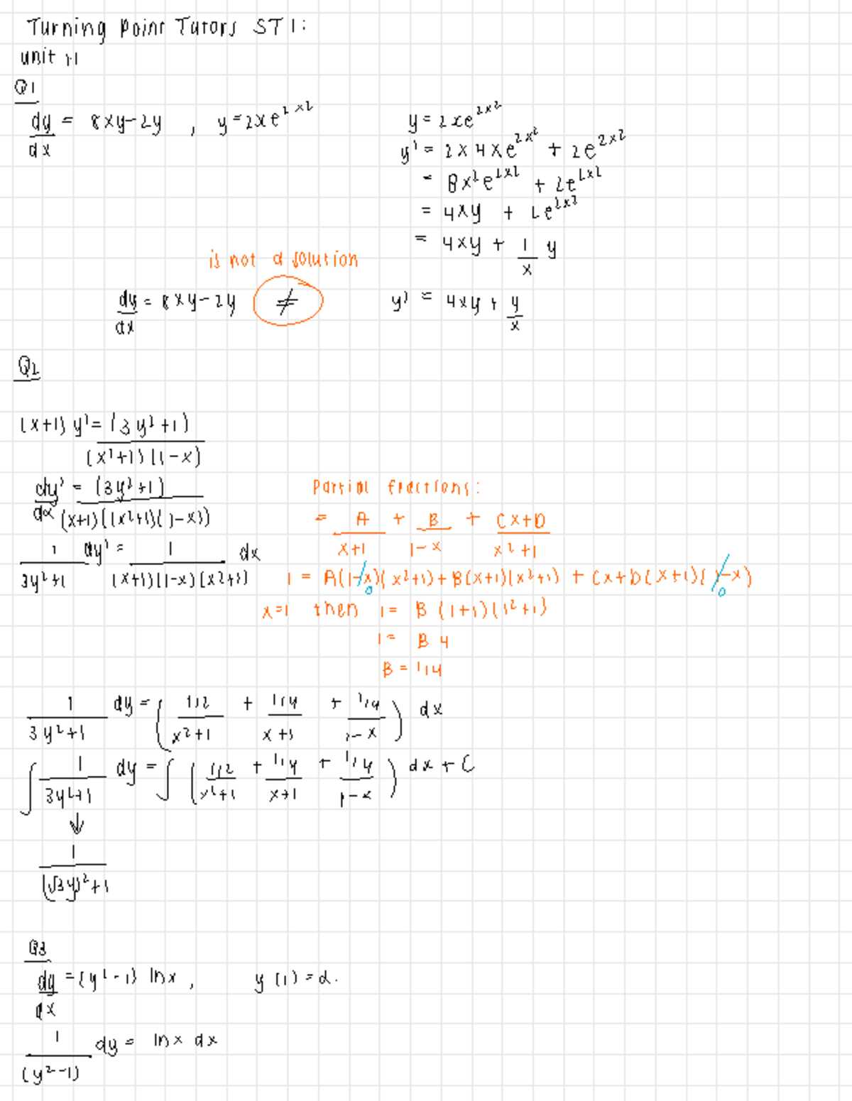 Differential Equations Exam Prep - Summary Notes (MATH 101) - Studocu