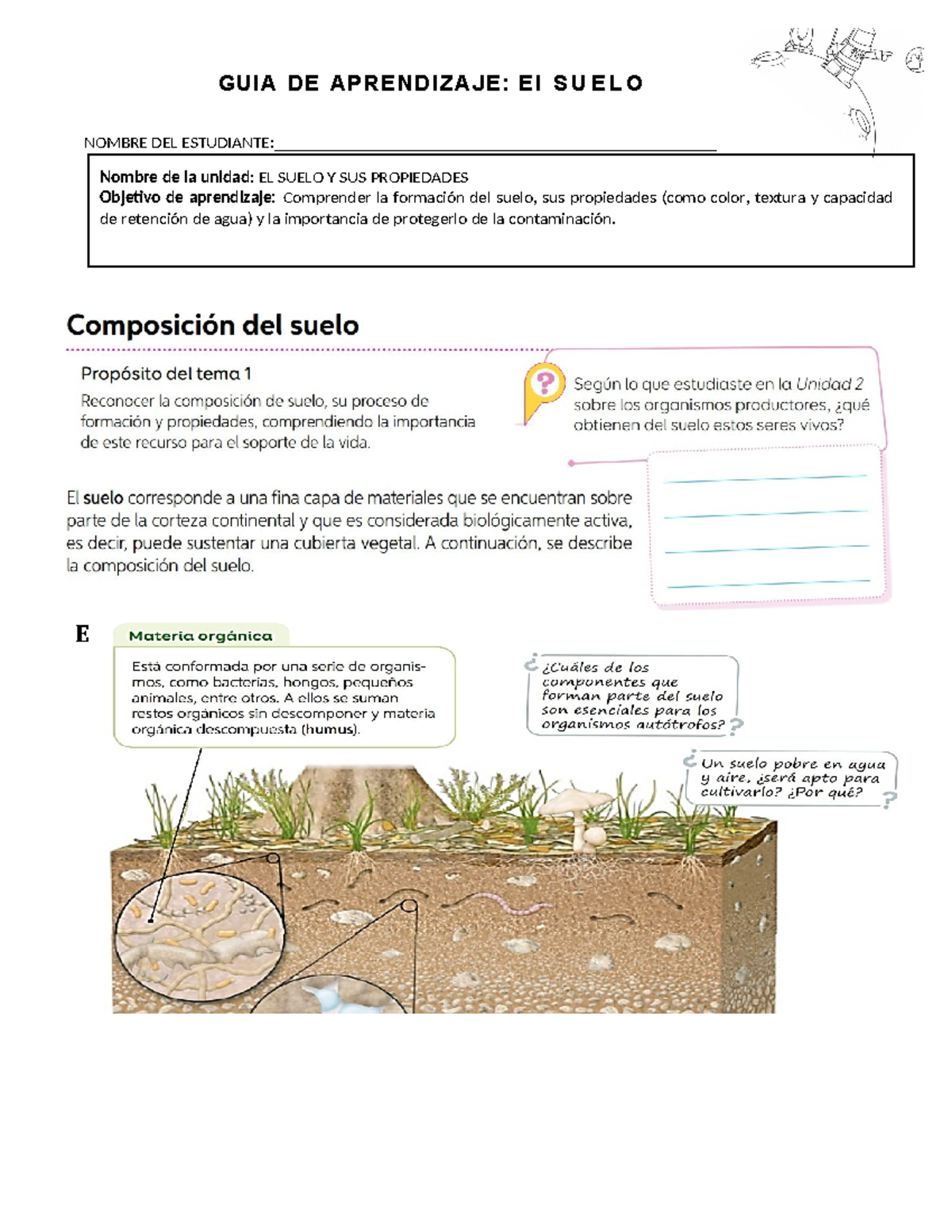 Guía de Aprendizaje sobre el Suelo y Sus Propiedades - B - Studocu