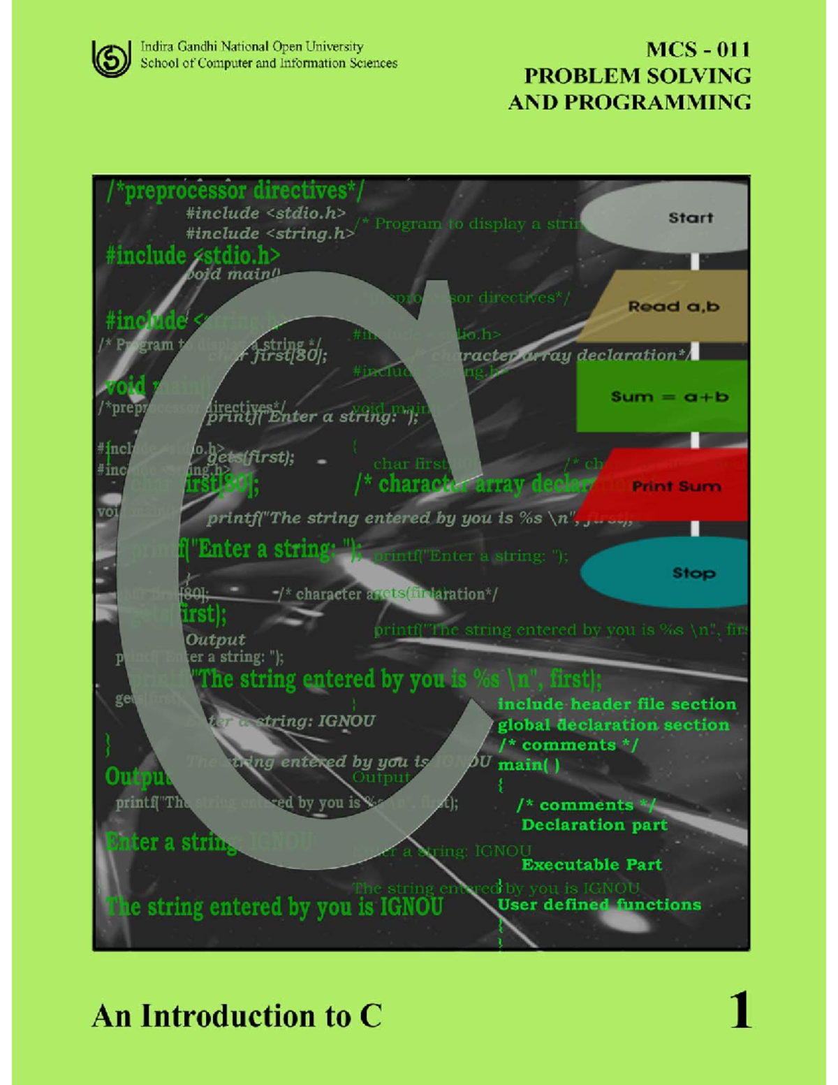 Problem solving and programming - An introduction to C - MCS- PROBLEM ...