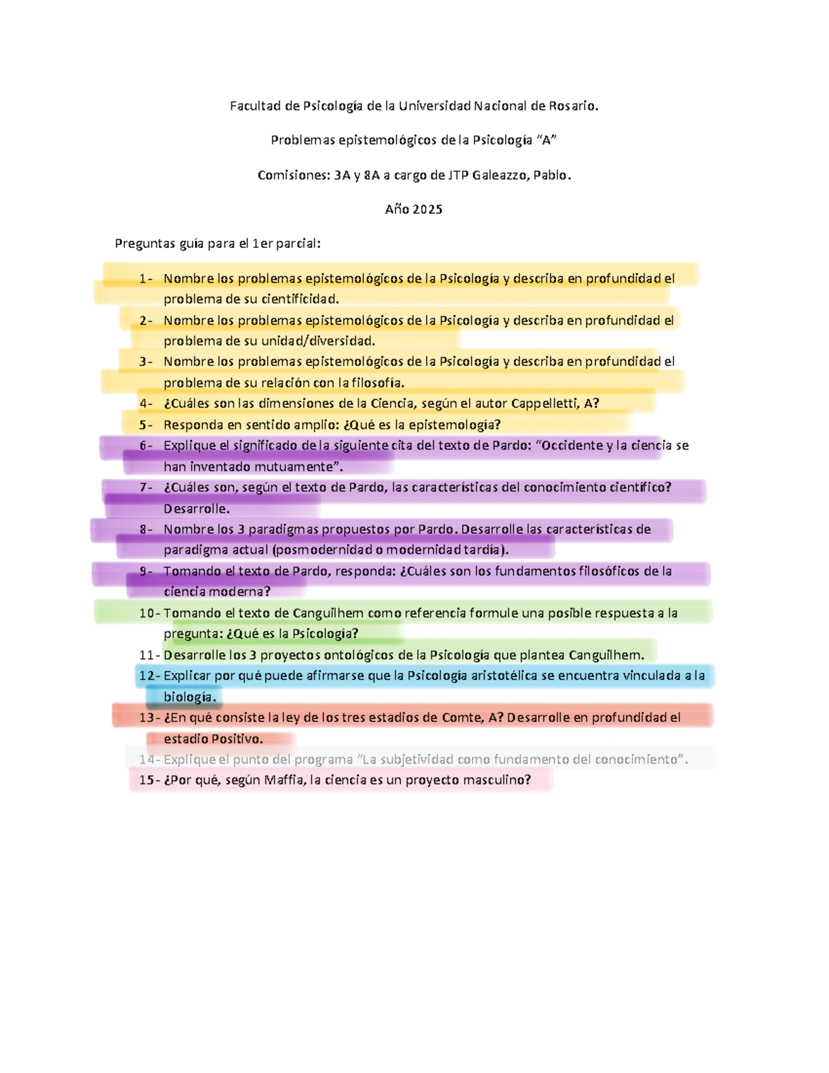 1er Parcial 2025 - Problemas Epistemológicos en Psicología (Com. 3A y ...