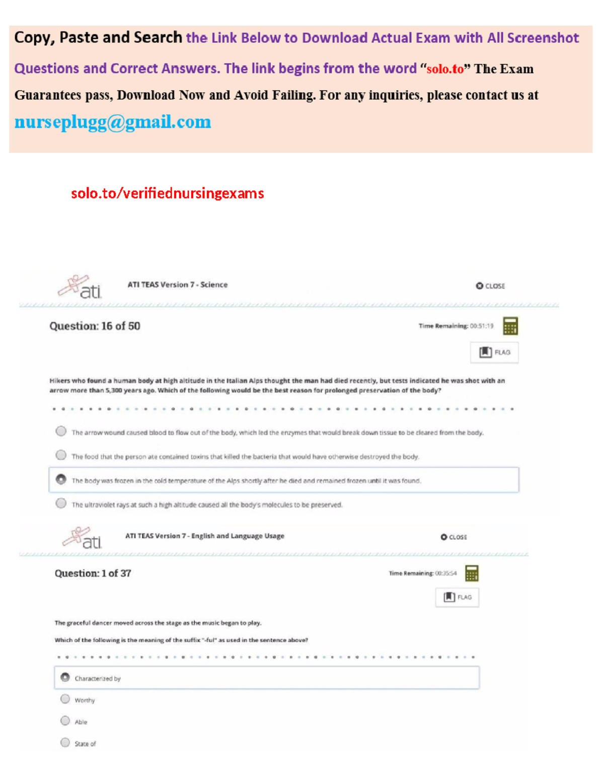 Pass ATI TEAS 7 Exam 2026: Complete Questions & Answers Guide - Studocu