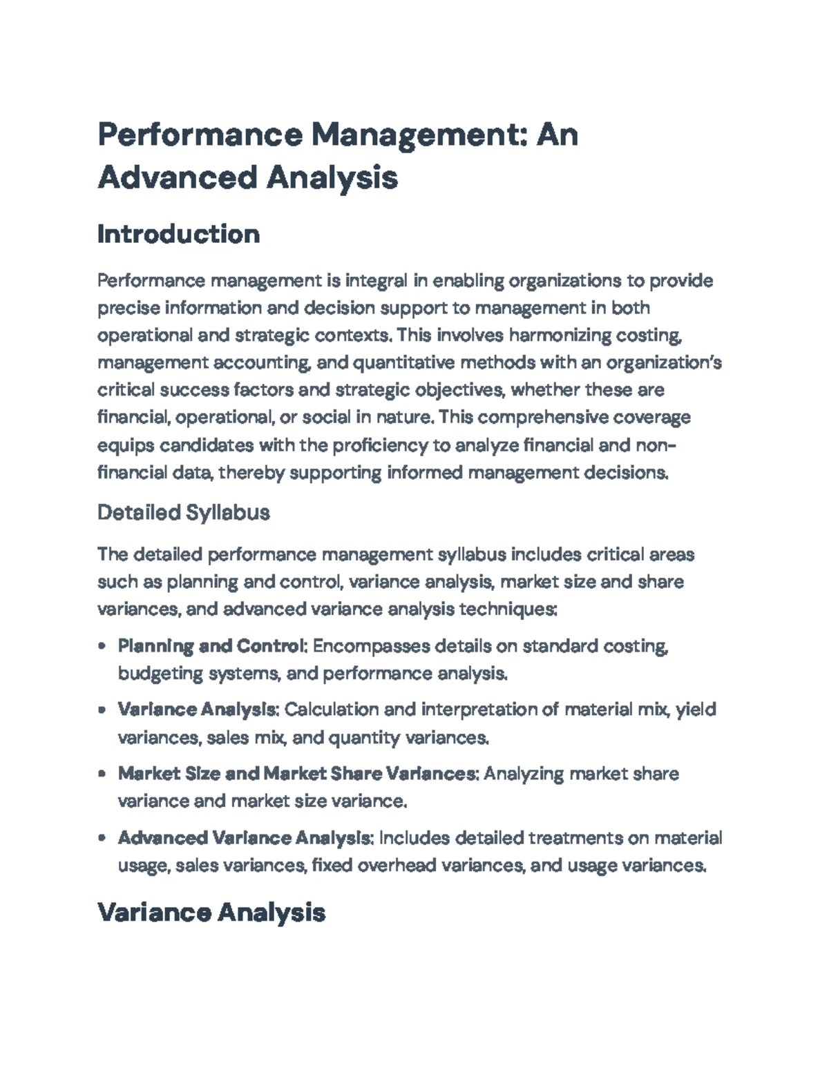 ICAN PM Study Notes: Comprehensive Overview of Performance Management ...