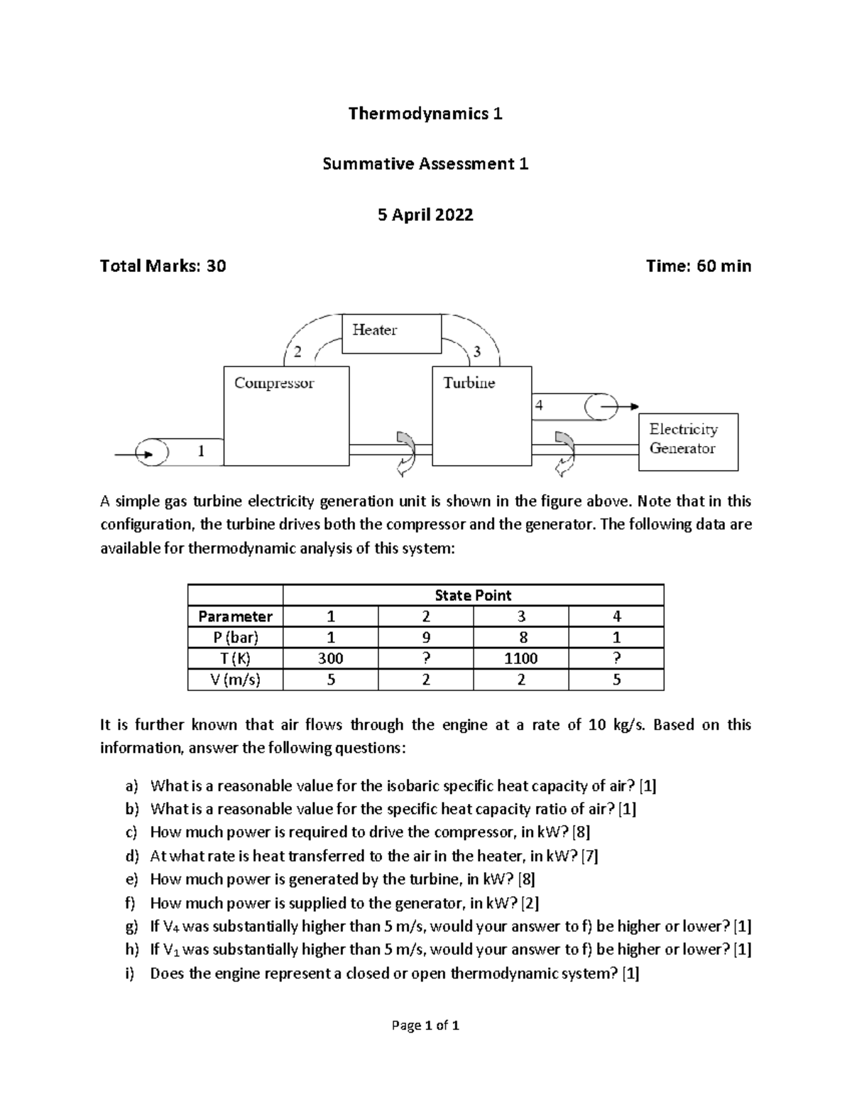 Worksheet 2 - SI SESSION - Page 1 of 1 Thermodynamics 1 Summative ...