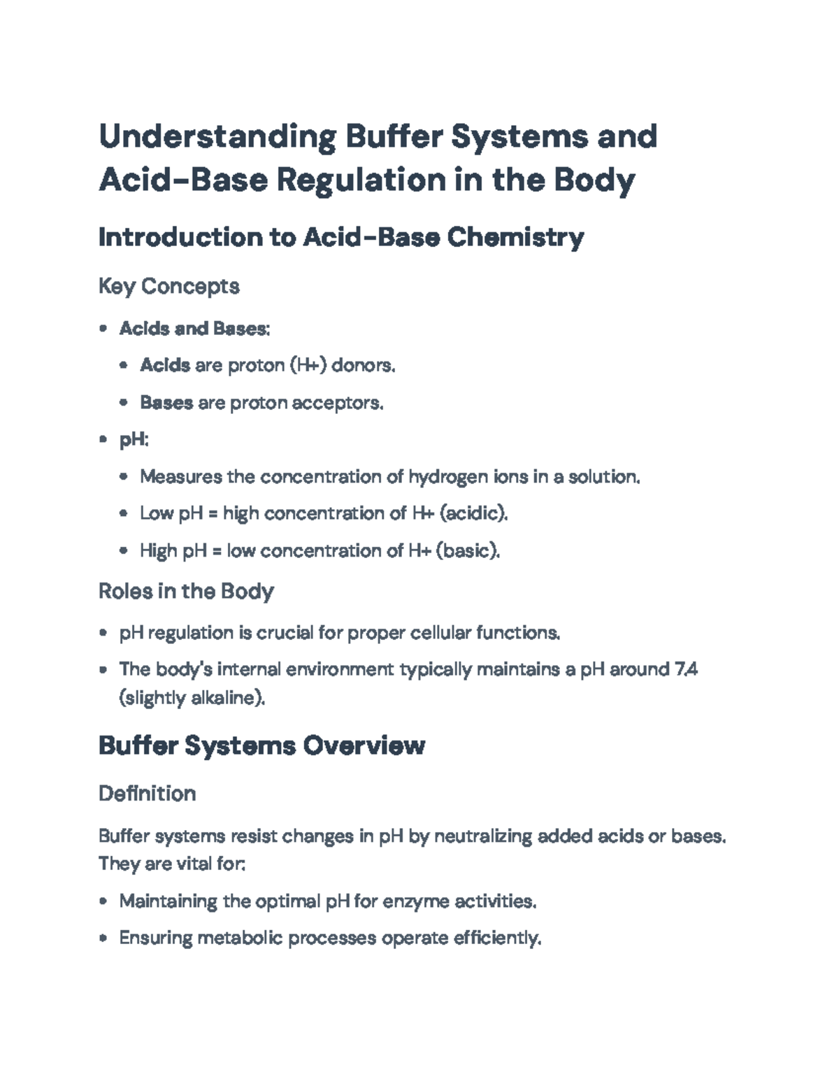 Understanding Buffer Systems in Acid-Base Regulation (Bio 101 Lecture ...