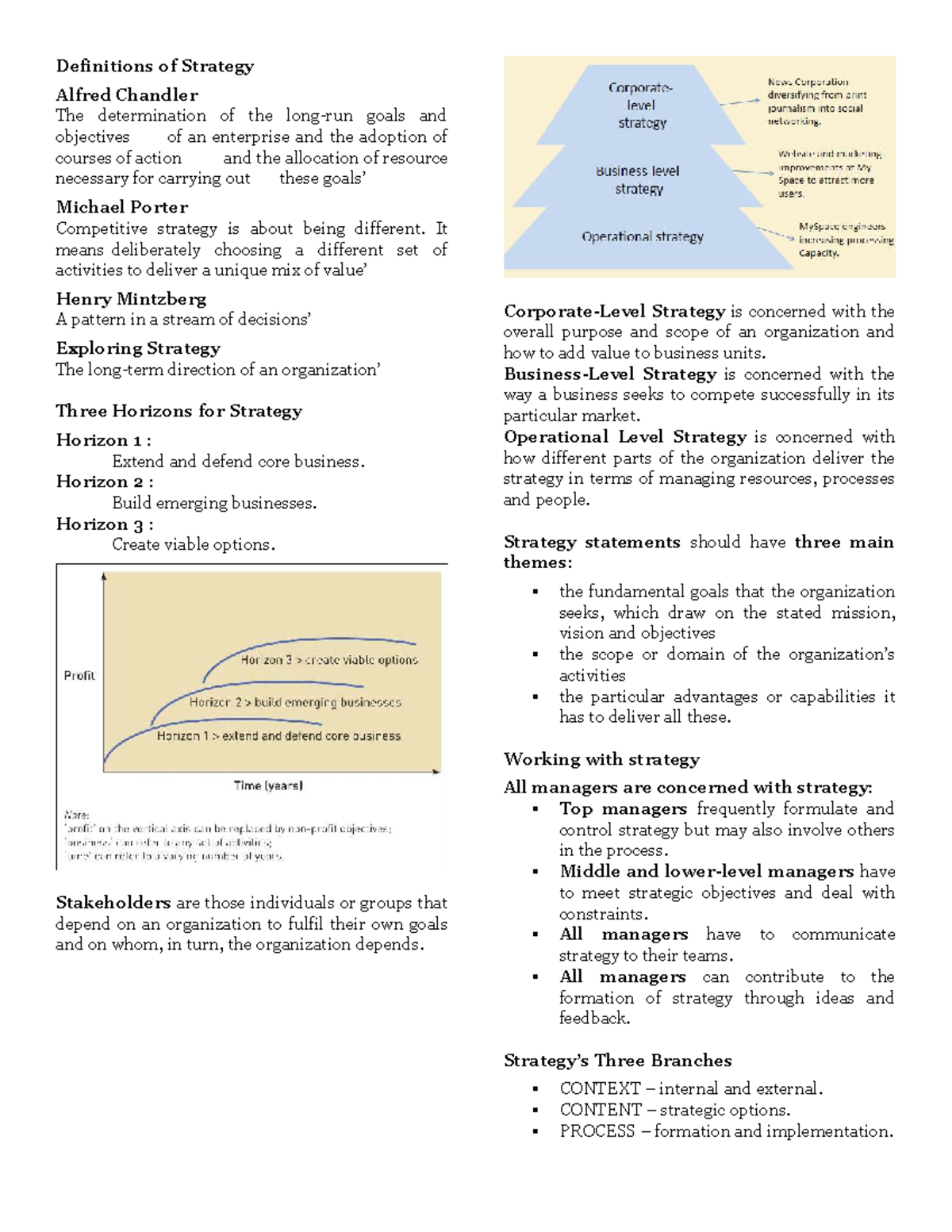 SBA Module 1 2 - Exploring Strategy Definitions and Frameworks - Studocu